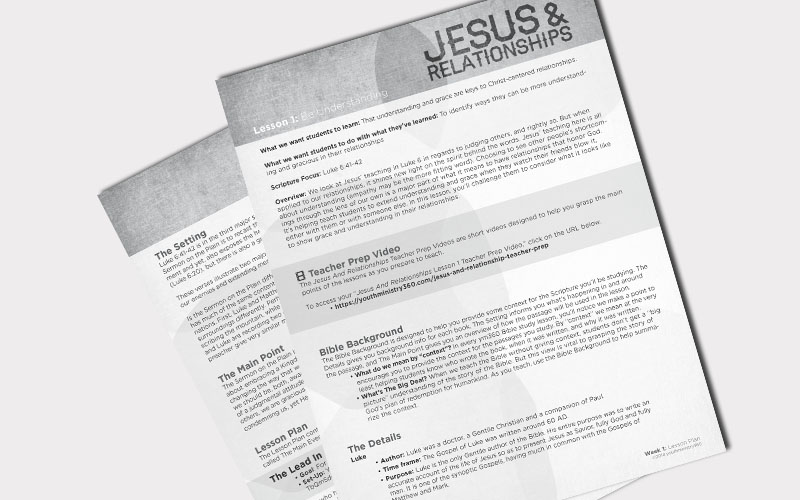 Jesus and Relationships - a 4-week Youth Ministry Bible Study — YM360