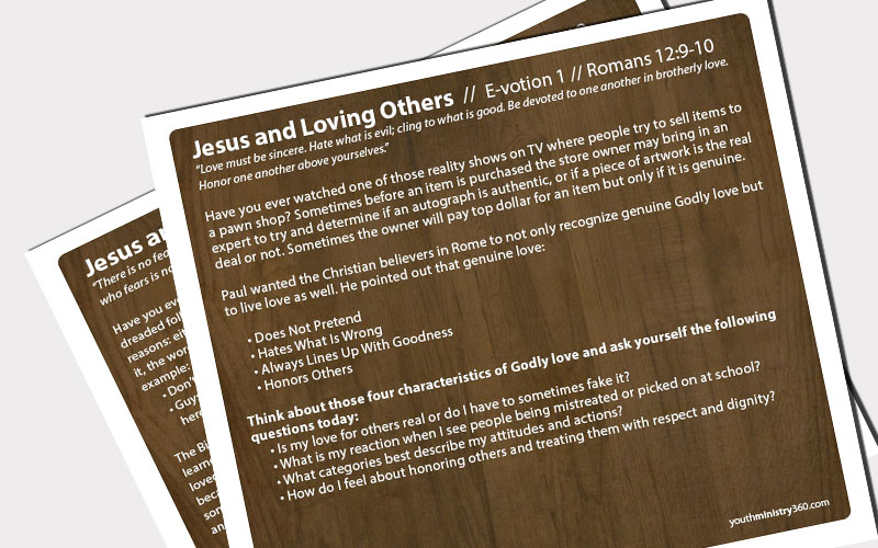 Jesus and Loving Others - a 4-week Youth Ministry Bible Study — YM360