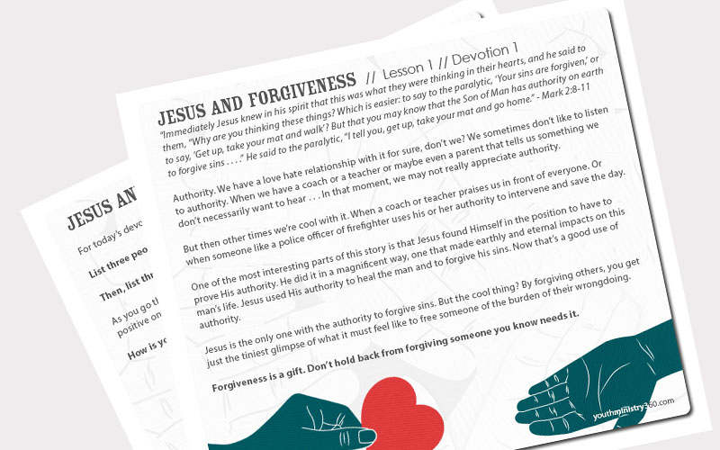 Jesus and Forgiveness - a 4-week Youth Ministry Bible Study — YM360