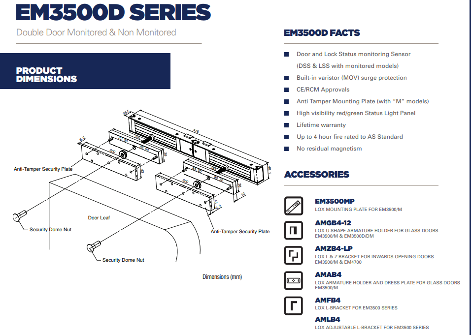 LOX Mini Mag Lock 12/24VDC Double Monitored (L&Z: AMZB4D-LP) — Zankap ...