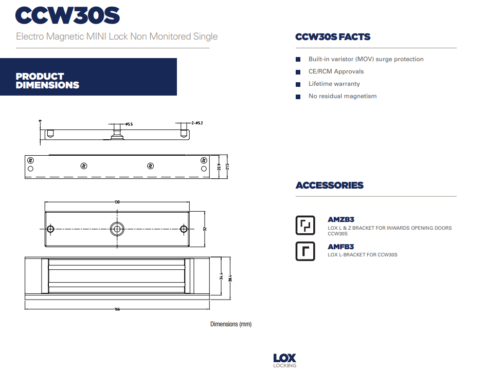 LOX Micro Mag Lock Single Surface Mount — Zankap Pty Ltd